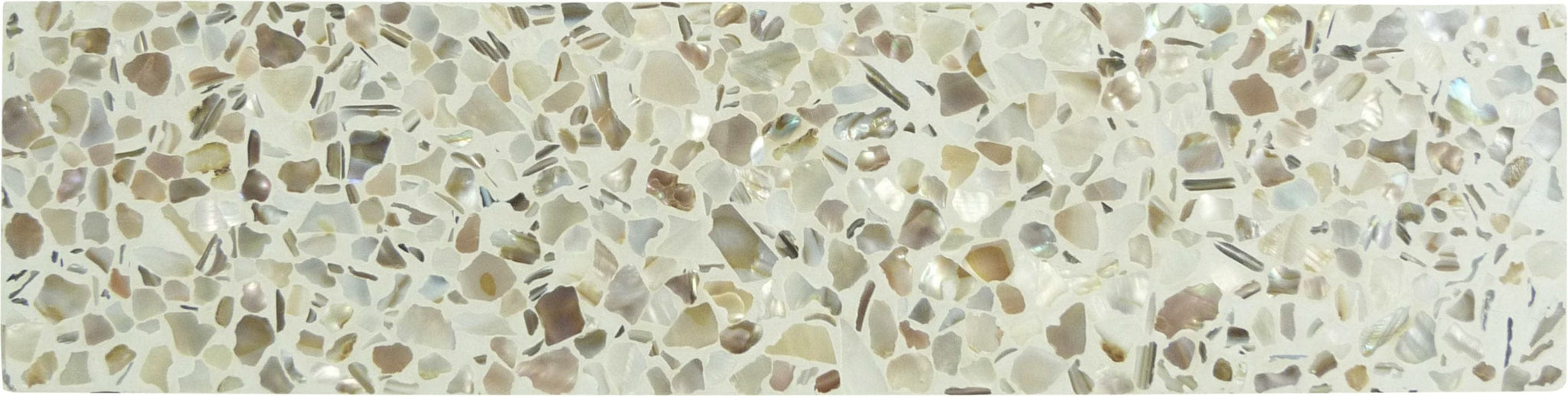 Aquaterra White Brick Terrazzo and Shell Polished Tile | Oasis Tile