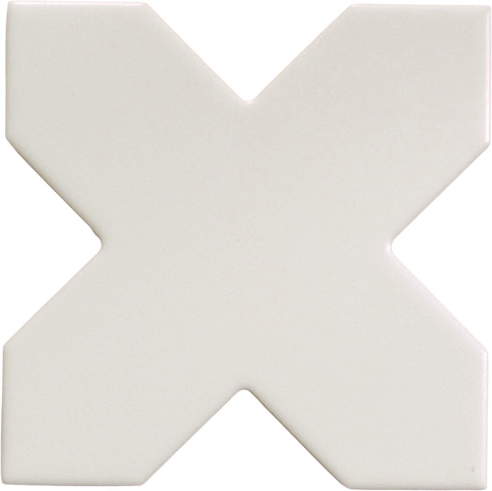 Moorish Blanco Cross Ceramic Glossy Tile | Oasis Tile
