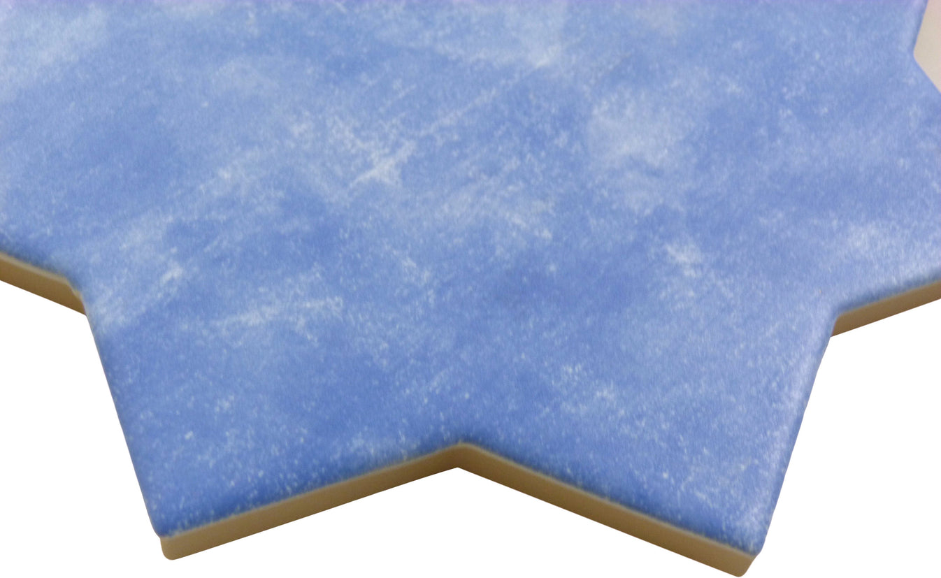 Moorish Blue Star Ceramic Matte Tile | Oasis Tile