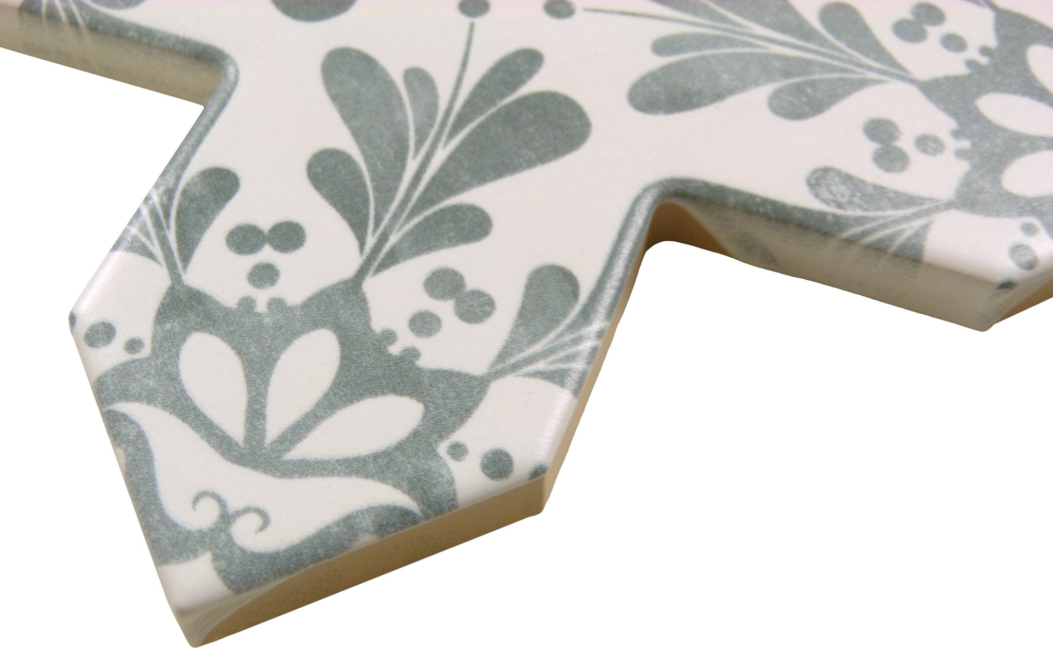 Moorish Grey Cross Deco Ceramic Matte Tile | Oasis Tile