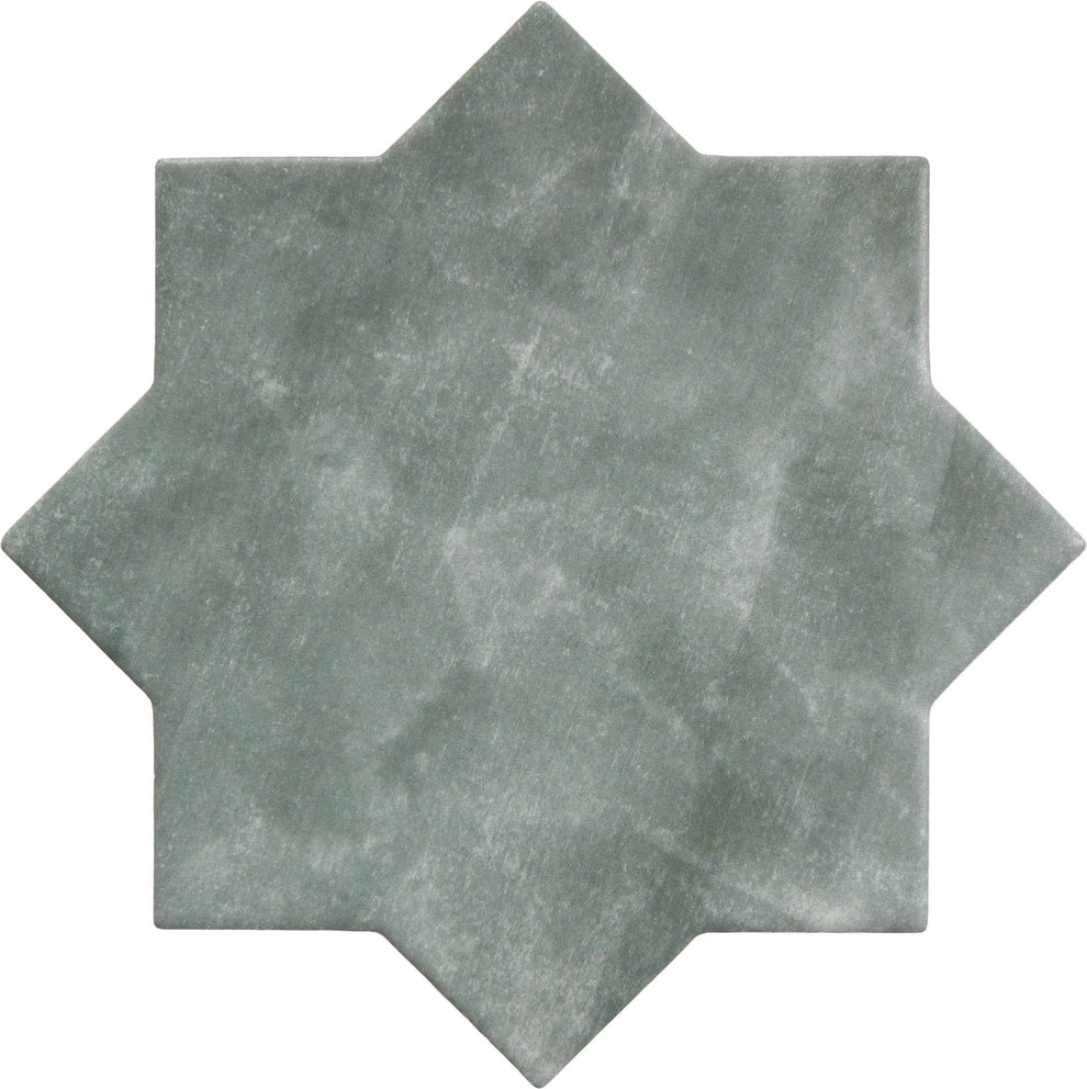 Moorish Grey Star Ceramic Matte Tile | Oasis Tile