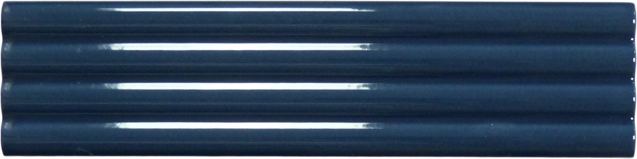 Ridge Navy Deco Glossy 2x8 Ceramic Tile | Oasis Tile