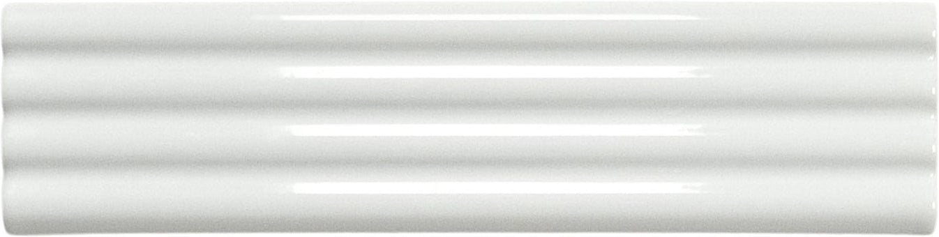 Ridge White Deco Glossy 2x8 Ceramic Tile | Oasis Tile