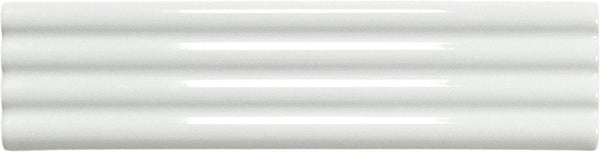 Ridge White Deco Glossy 2x8 Ceramic Tile | Oasis Tile
