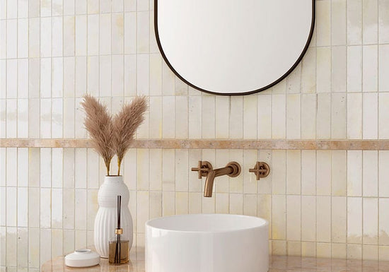 Hanoi White 2.5 x8 Glossy Ceramic Tile | Oasis Tile