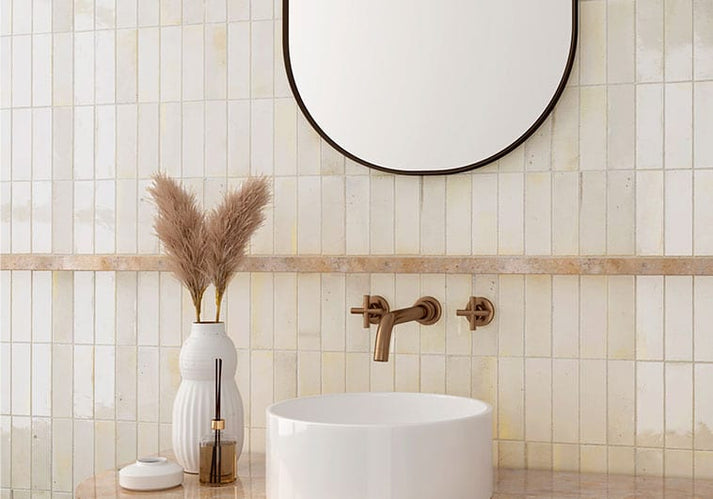 Hanoi White 2.5 x8 Glossy Ceramic Tile | Oasis Tile