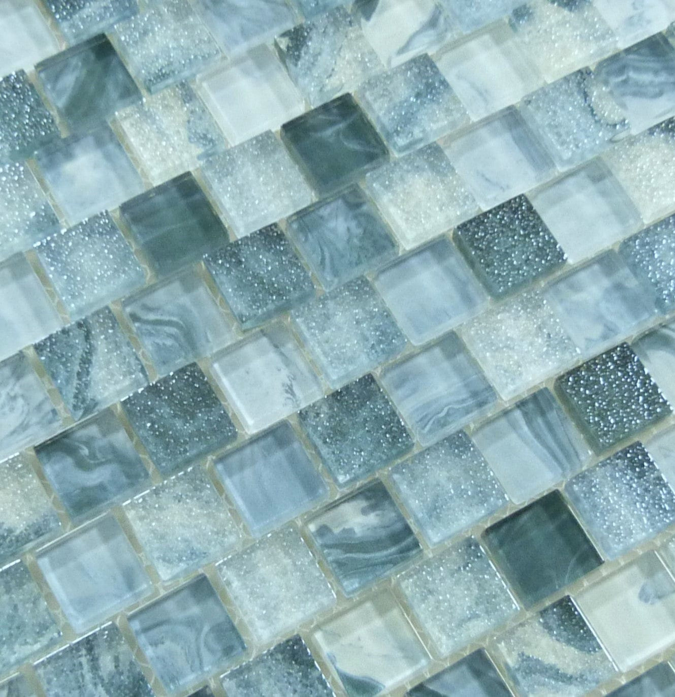Arctic Blue 1x1 Offset Glass Tile | Oasis Tile