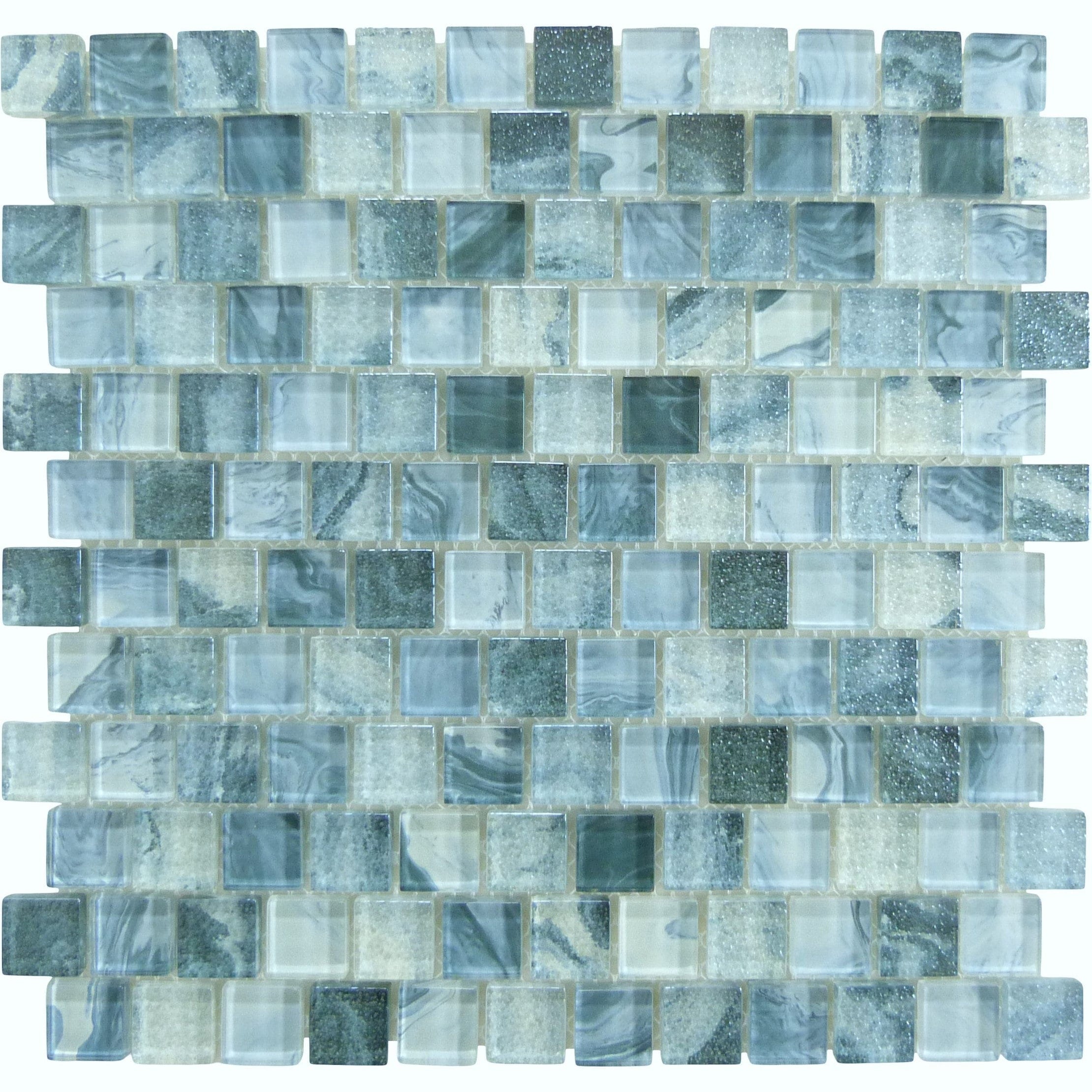 Arctic Blue 1x1 Offset Glass Tile | Oasis Tile