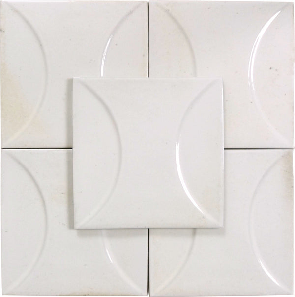 Boutique Antique White Relief 6x6 Porcelain Tile | Oasis Tile