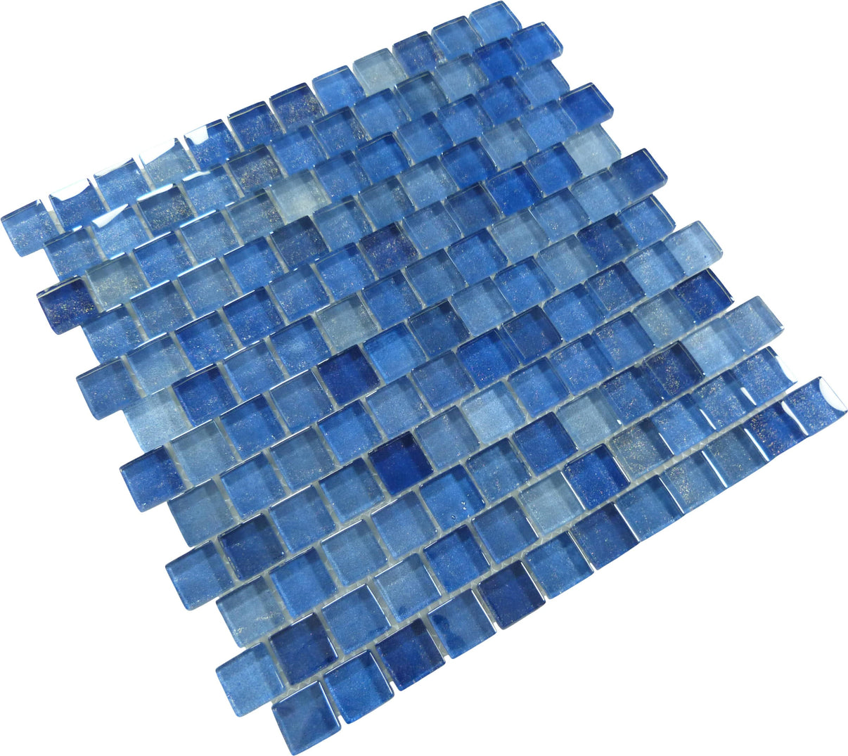 Crystal Waters Gulf Stream Blue 1x1 Offset Glass Tile | Oasis Tile