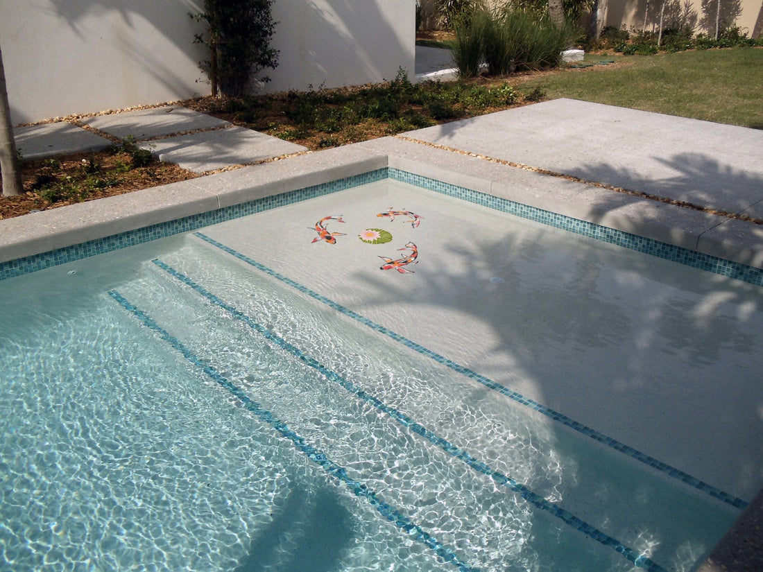 Koi Fish B 7x10 Porcelain Mosaics Pool Tile | Oasis Tile