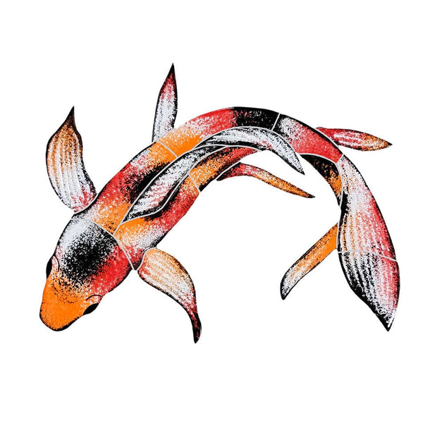 Koi Fish A 7x10 Porcelain Mosaics Pool Tile | Oasis Tile