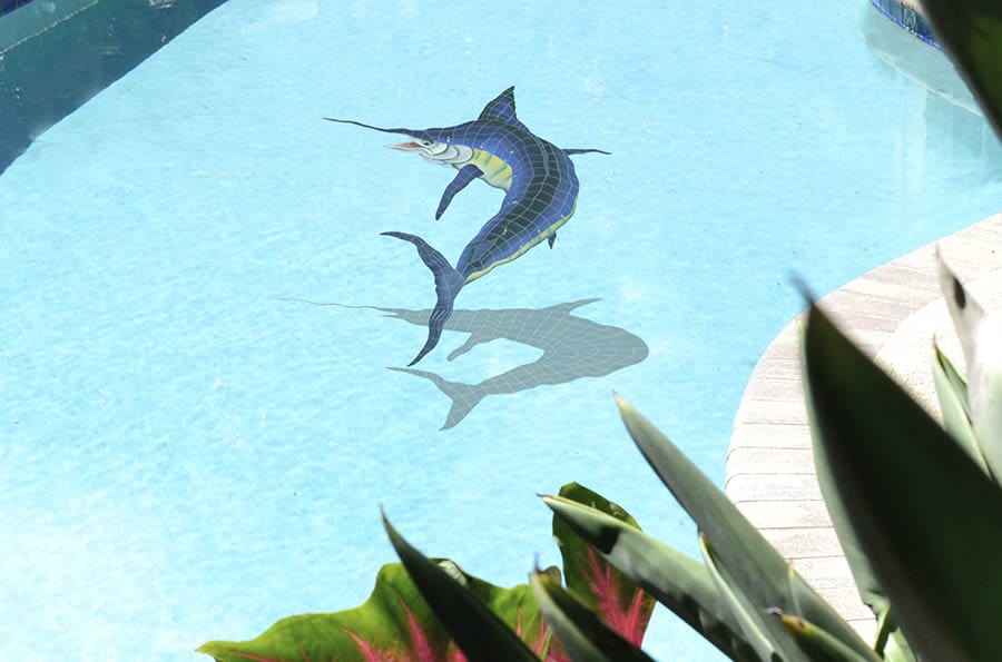 Marlin with Shadow 92x56 Porcelain Mosaics Pool Tile | Oasis Tile
