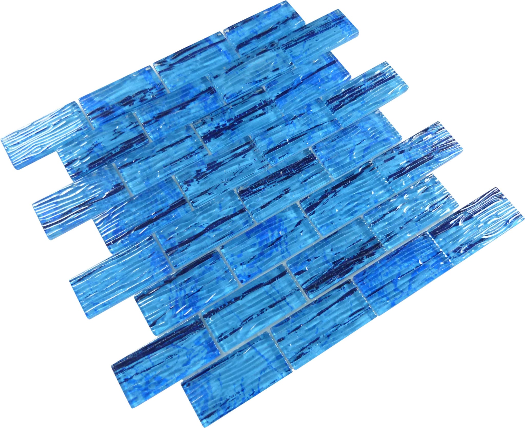 Mirage Cayman Blue Wave Glossy Glass Tile | Oasis Tile