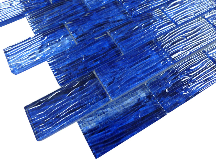 Mirage Marina Blue Wave Glossy Glass Tile | Oasis Tile