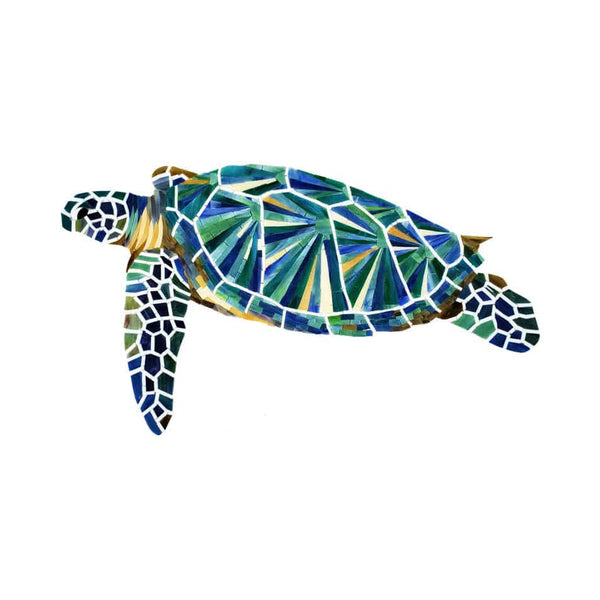 Sea Turtle 14x24 Glass Mosaics Pool Tile | Oasis Tile