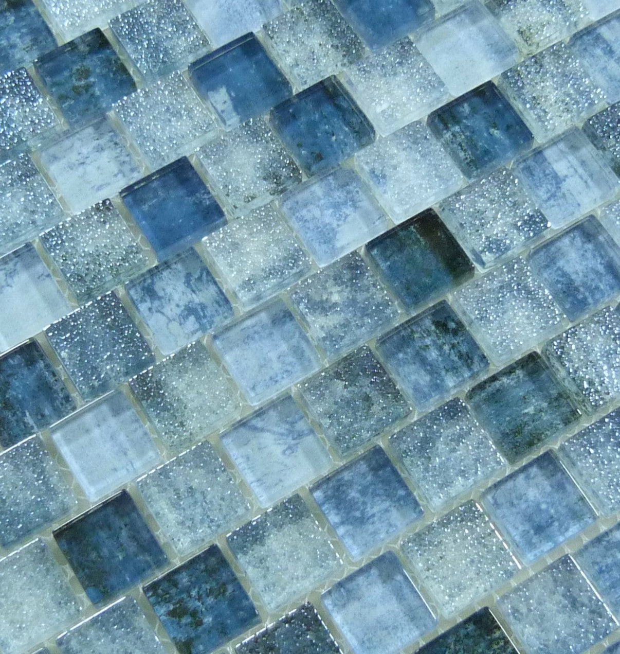 Shadow Blue 1x1 Offset Glass Tile | Oasis Tile