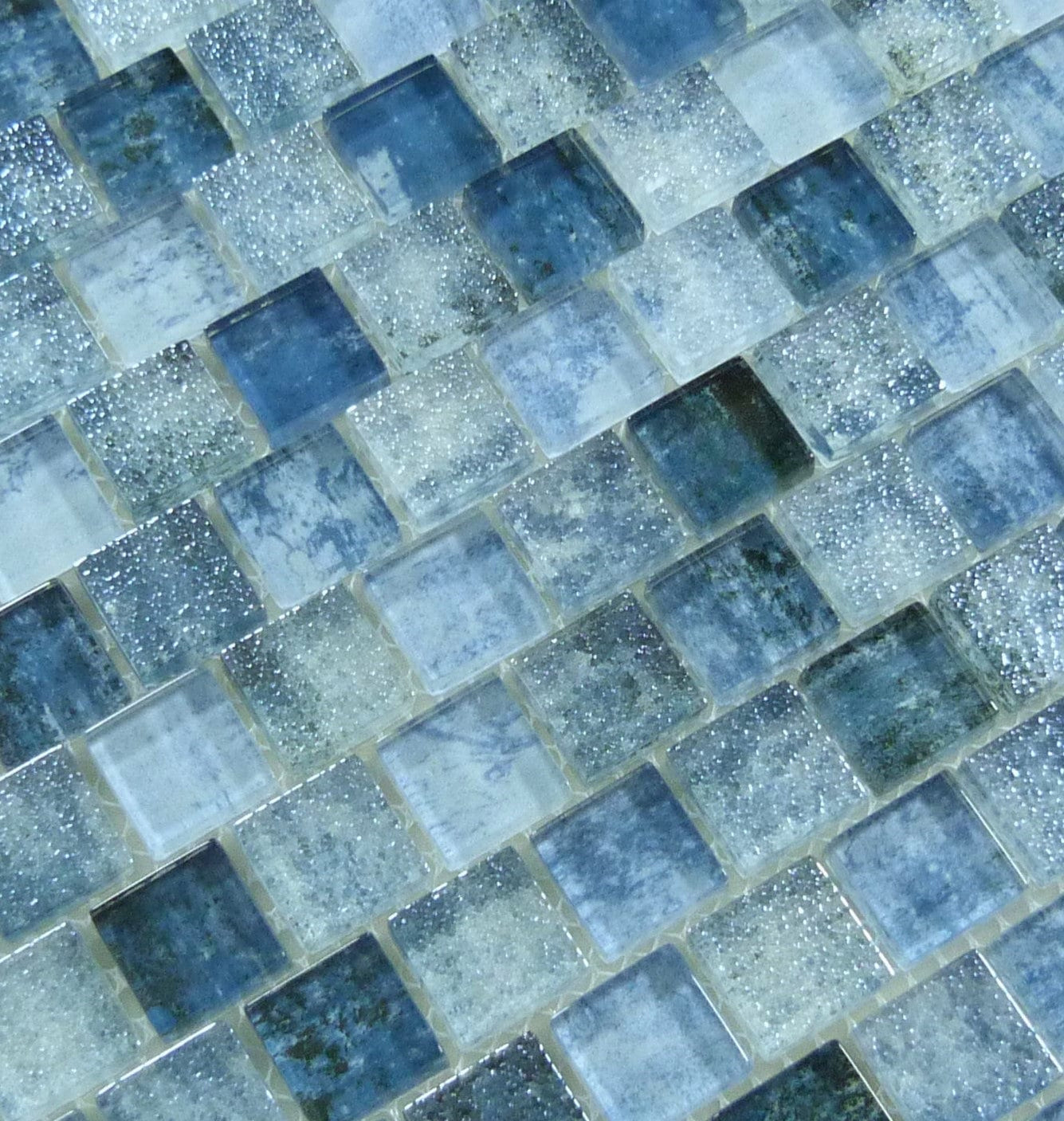 Shadow Blue 1x1 Offset Glass Tile | Oasis Tile