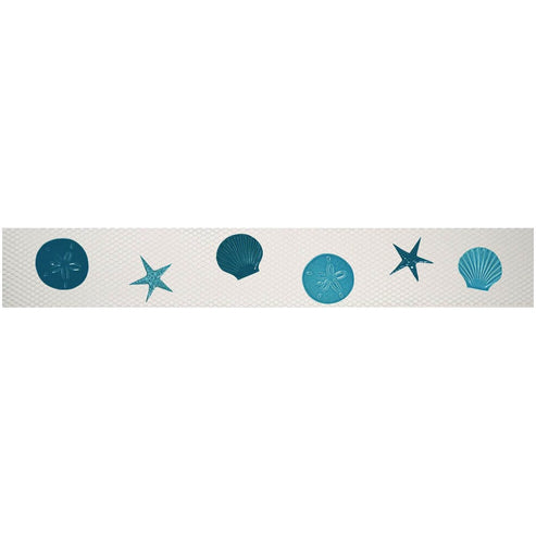 Step Markers Shells Aqua 3x24 Porcelain Mosaics Pool Tile | Oasis Tile