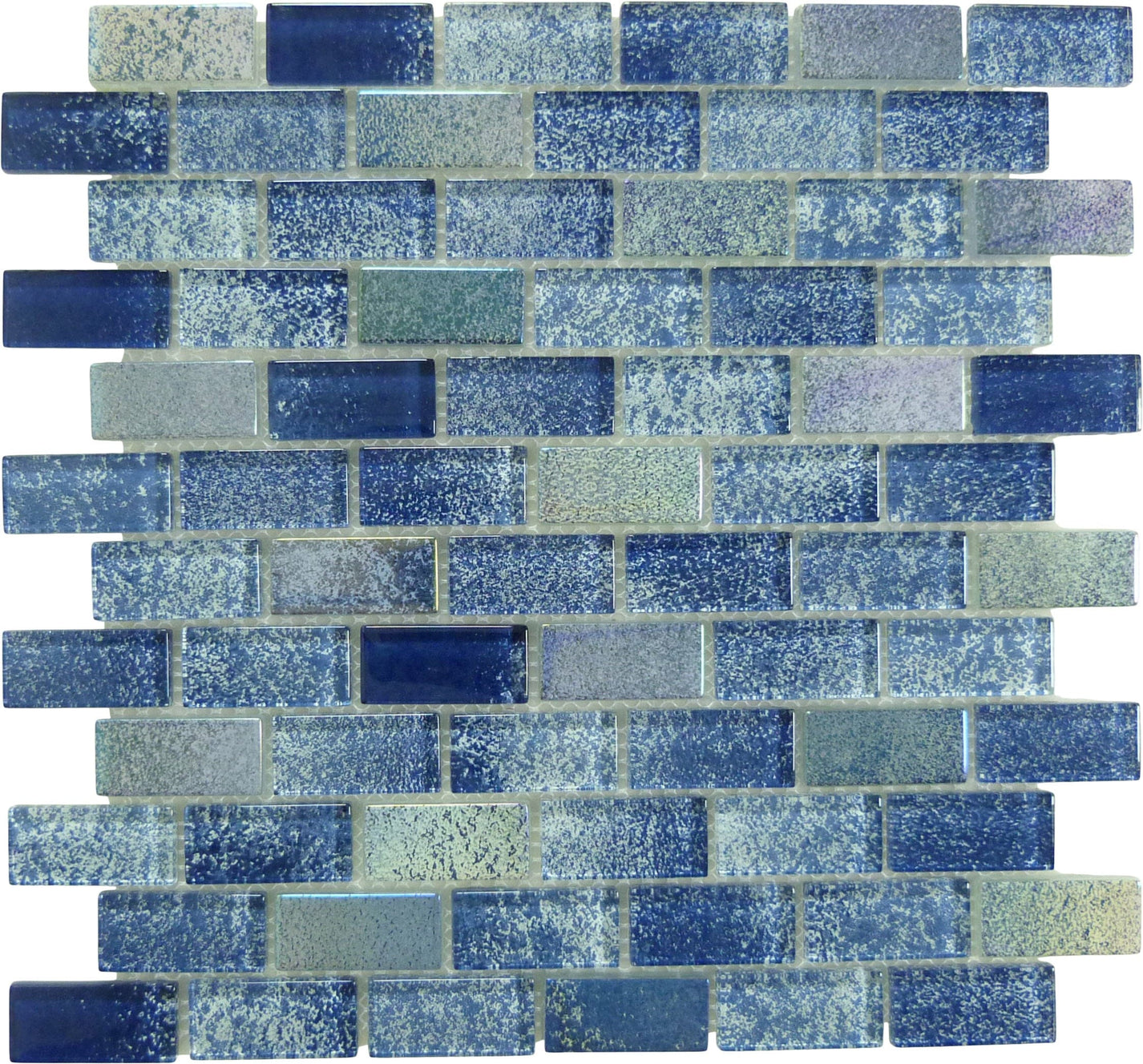 Essence Blue 1x2 3D Glossy and Iridescent Glass Tile | Oasis Tile