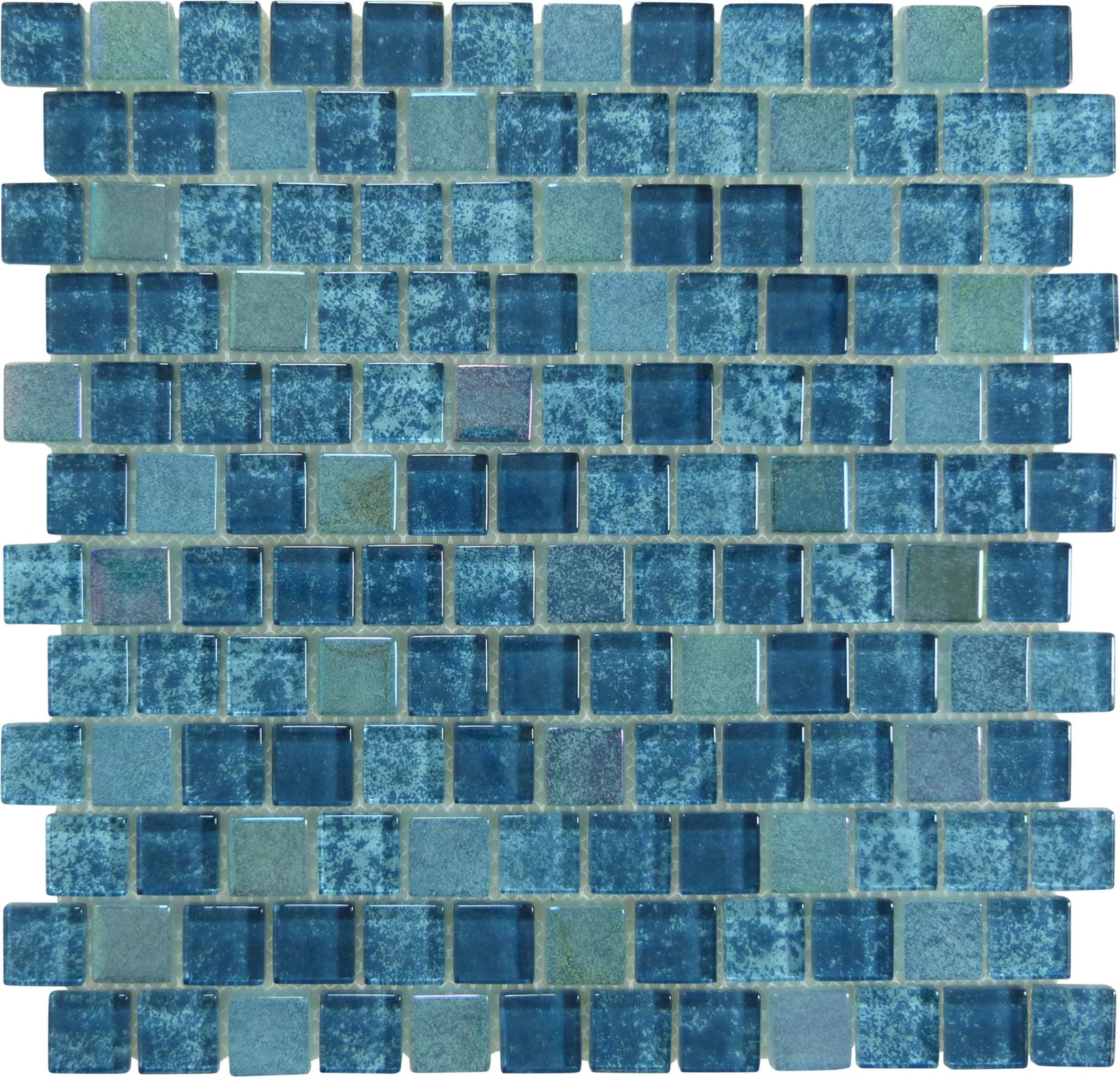Essence Turquoise 1x1 Offset 3D Glossy and Iridescent Glass Tile ...