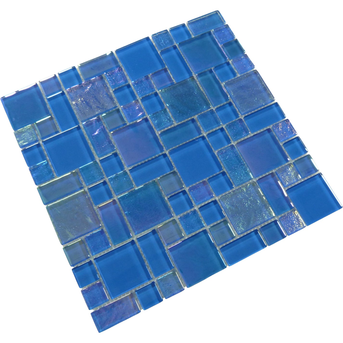 Heaven Turquoise Square Glossy and Iridescent Glass Tile | Oasis Tile