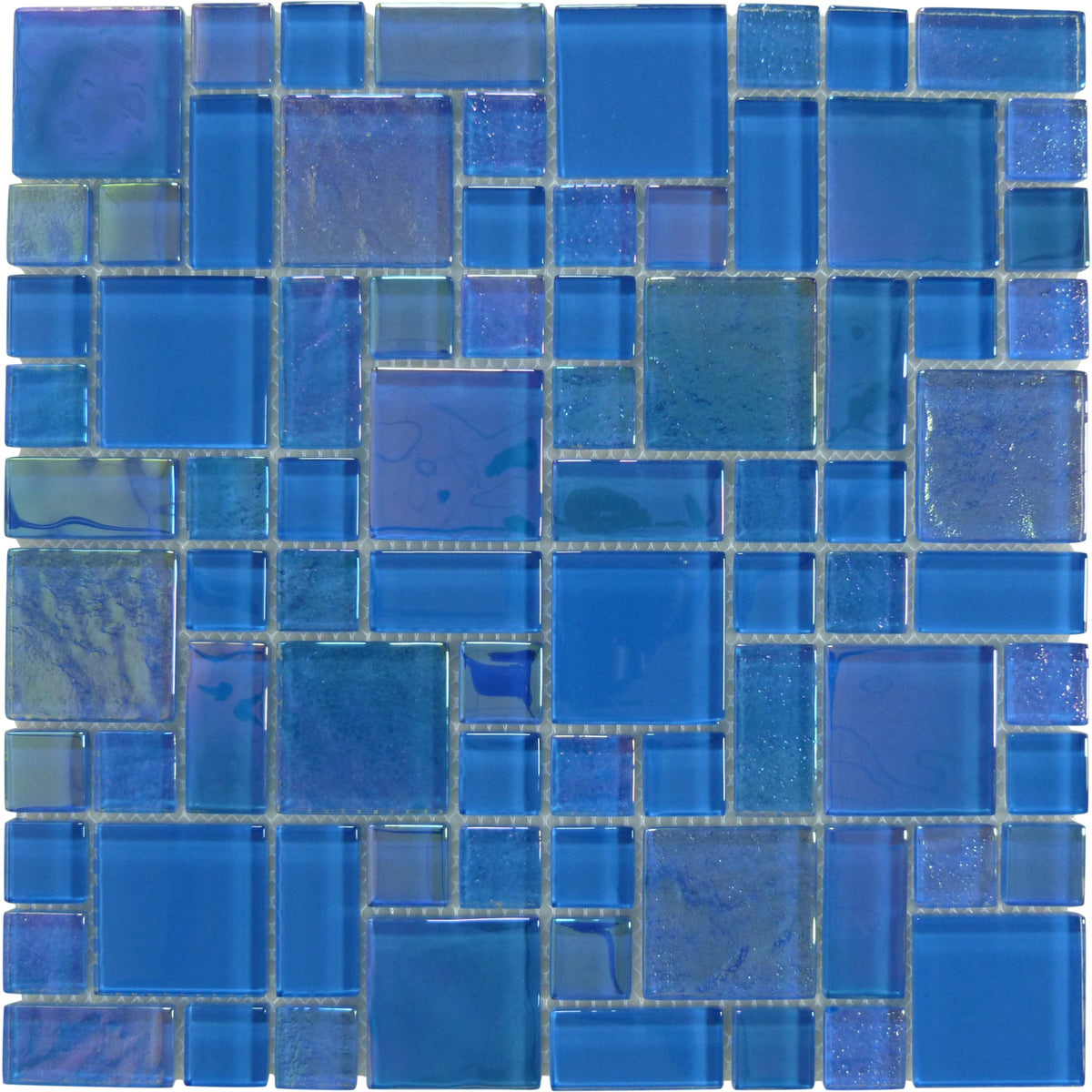 Heaven Turquoise Square Glossy and Iridescent Glass Tile | Oasis Tile