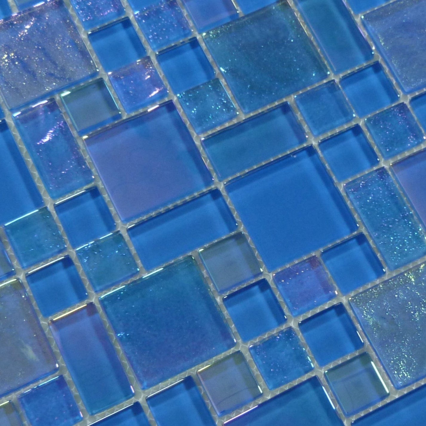 Heaven Turquoise Square Glossy and Iridescent Glass Tile | Oasis Tile