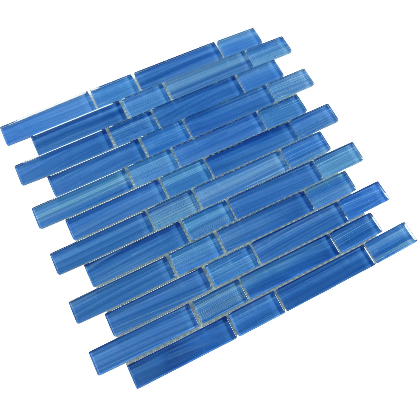 Horizon Blue Linear Glossy Glass Tile | Oasis Tile