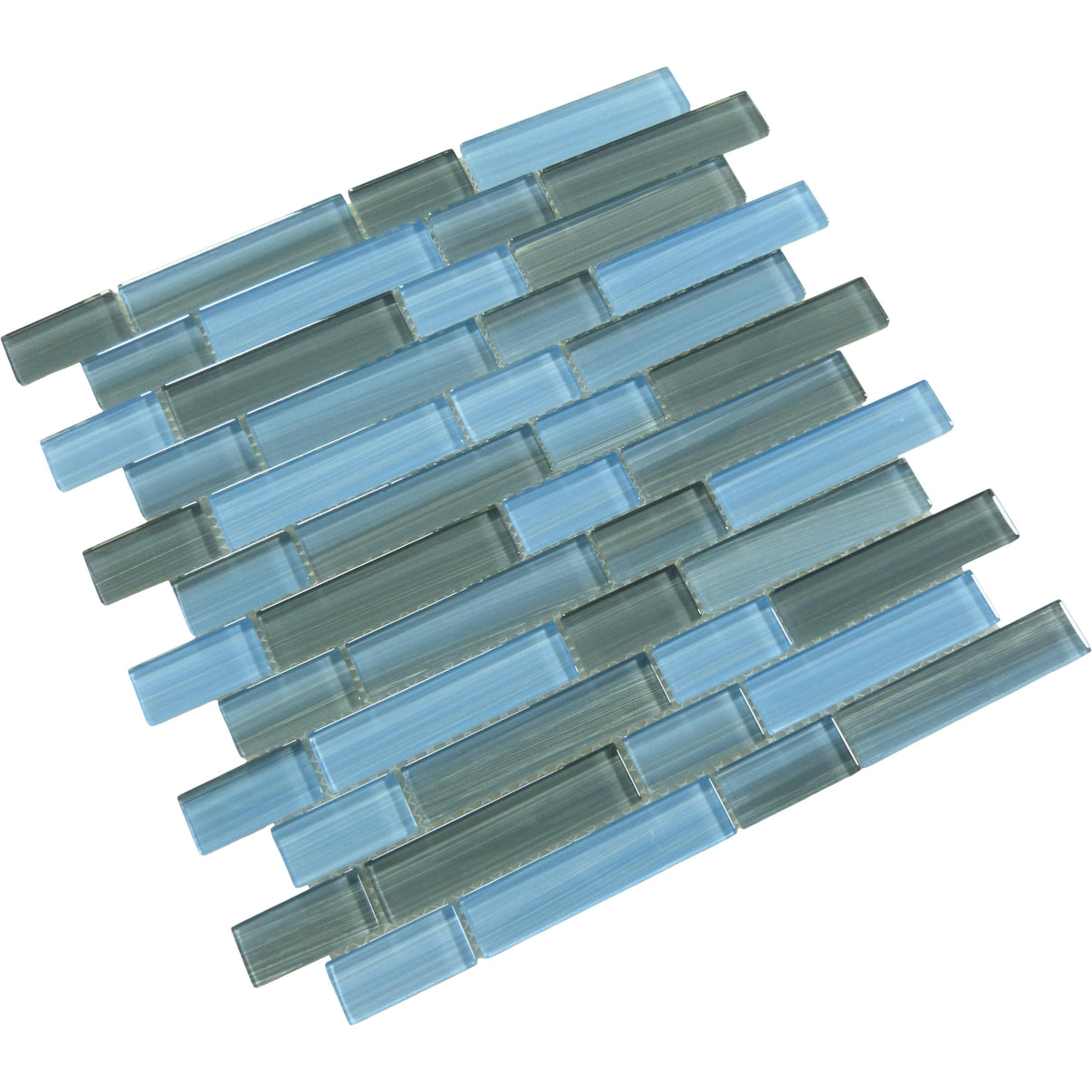 Horizon Grey Linear Glossy Glass Tile | Oasis Tile