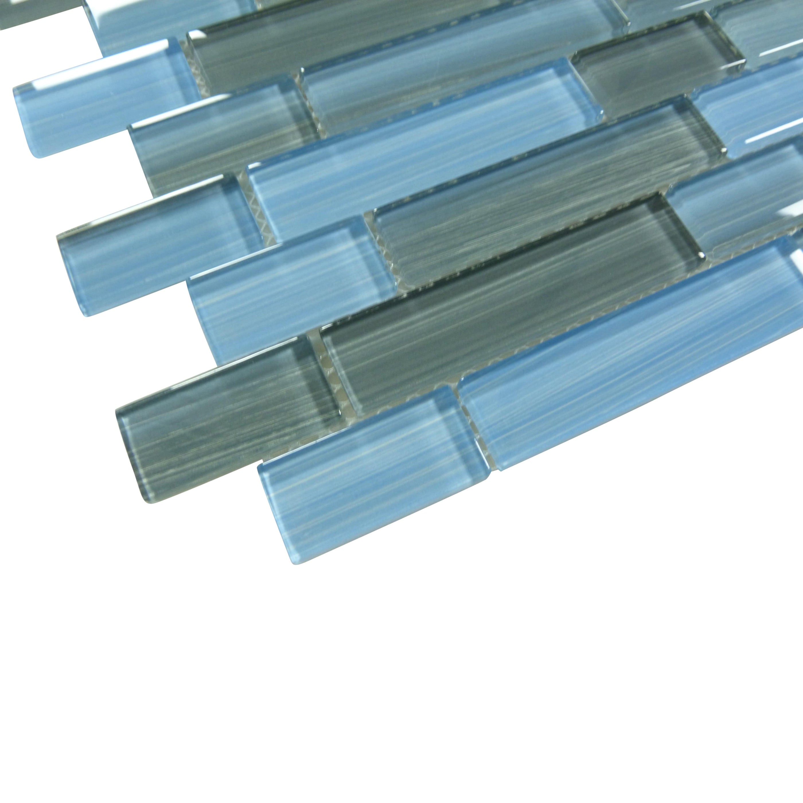 Horizon Grey Linear Glossy Glass Tile | Oasis Tile