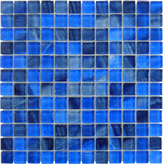 Ocean Dark Blue 1x1 Glossy Glass Tile | Oasis Tile