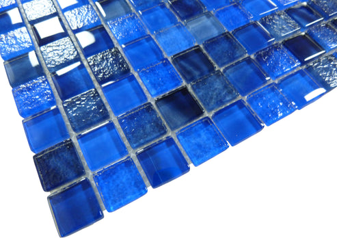 Ocean Dark Blue 1x1 Glossy Glass Tile | Oasis Tile