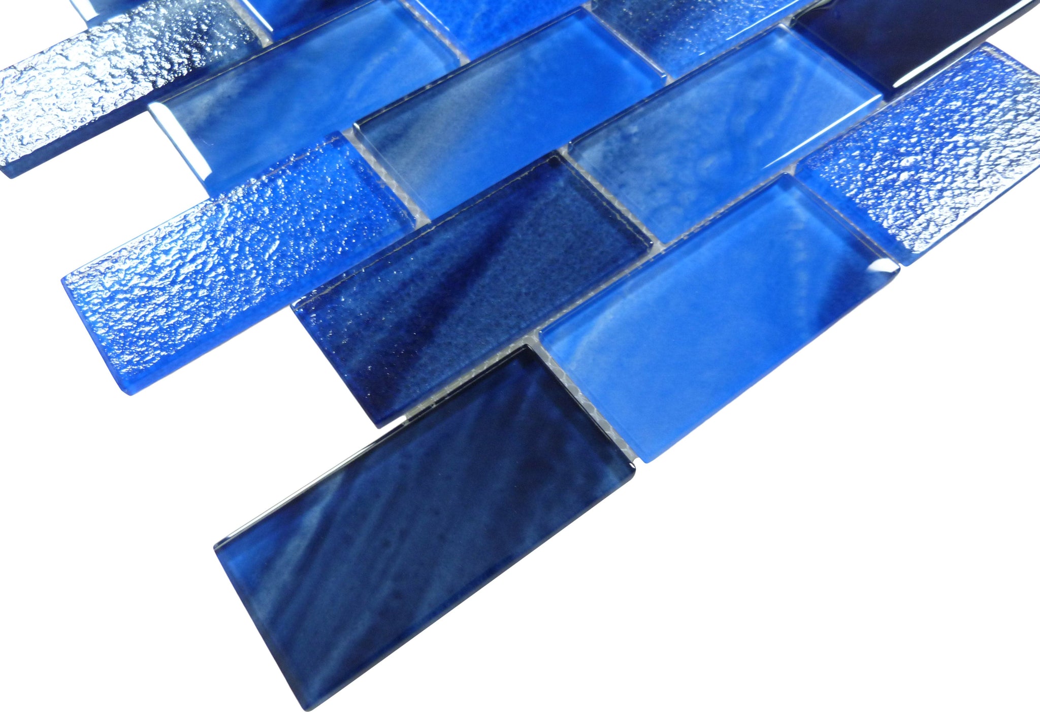 Ocean Dark Blue 2x4 Glossy Glass Tile | Oasis Tile