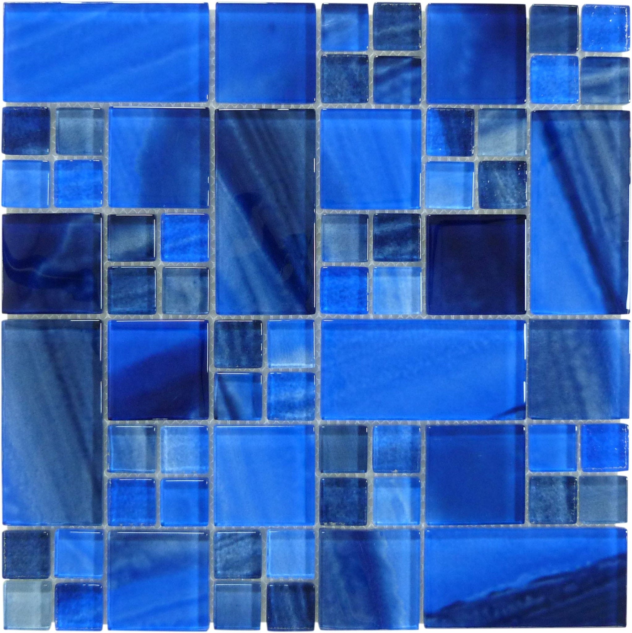 Ocean Dark Blue Square Glossy Glass Tile | Oasis Tile