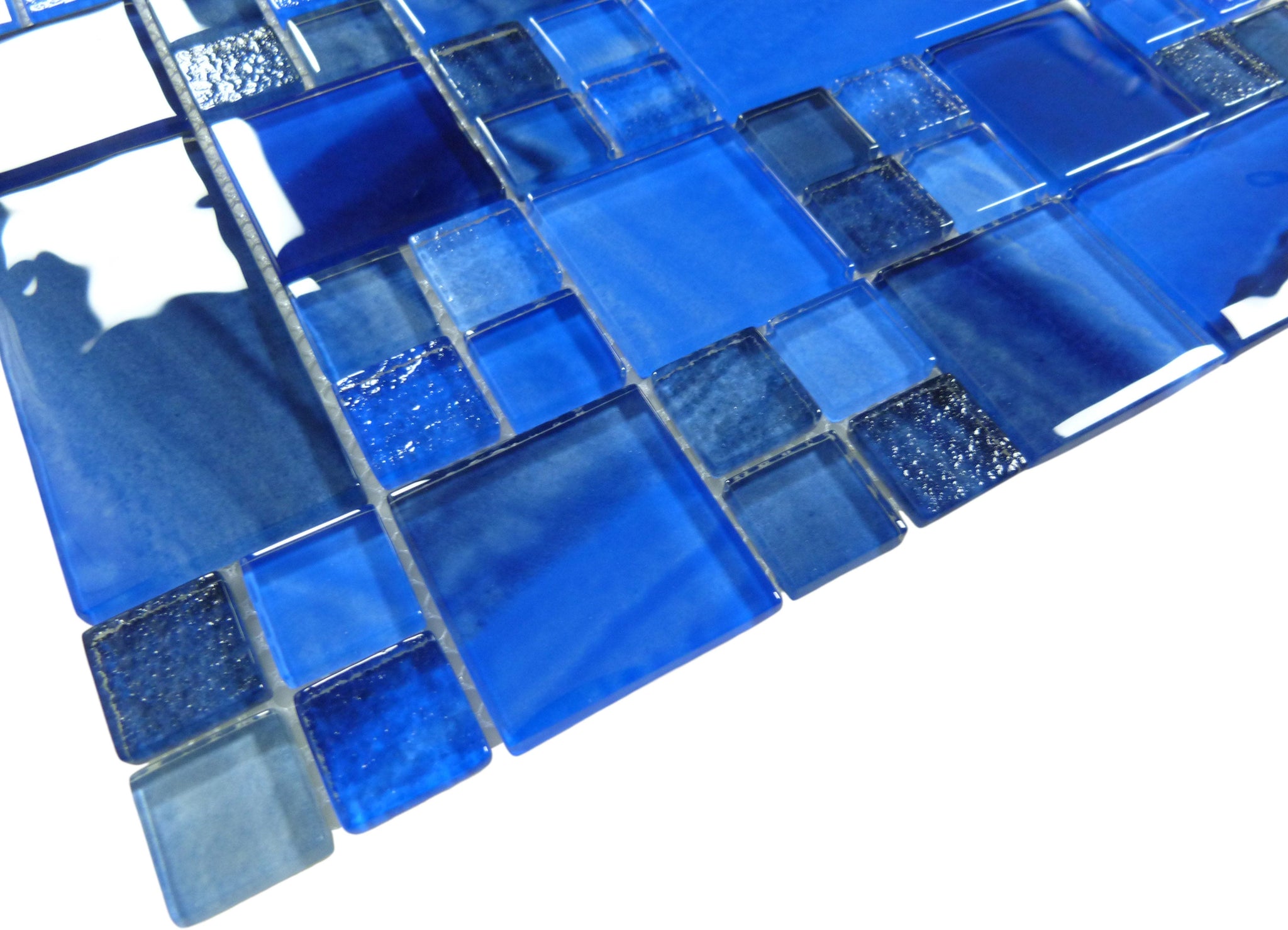 Ocean Dark Blue Square Glossy Glass Tile | Oasis Tile