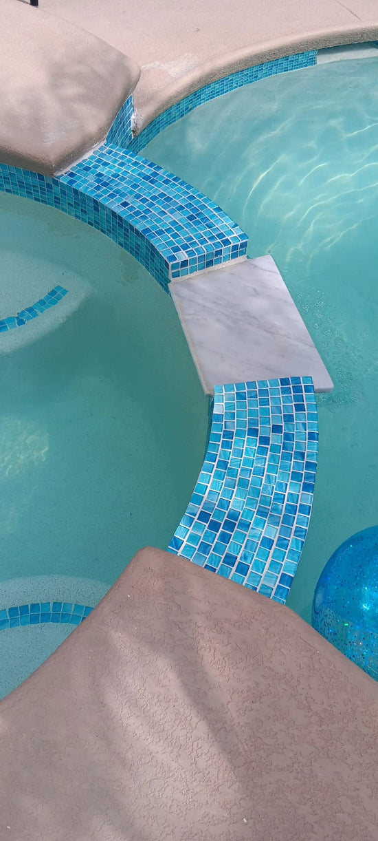 Ocean Sky Blue 1x1 Glossy Glass Tile | Oasis Tile