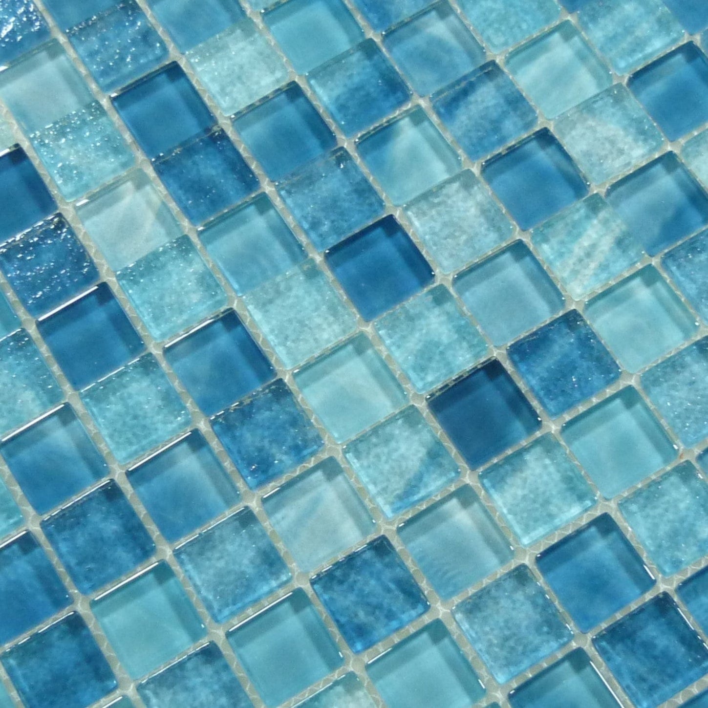 Ocean Sky Blue 1x1 Glossy Glass Tile | Oasis Tile