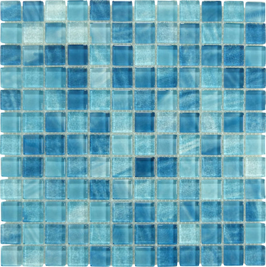 Ocean Sky Blue 1x1 Glossy Glass Tile | Oasis Tile