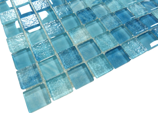 Ocean Sky Blue 1x1 Glossy Glass Tile | Oasis Tile