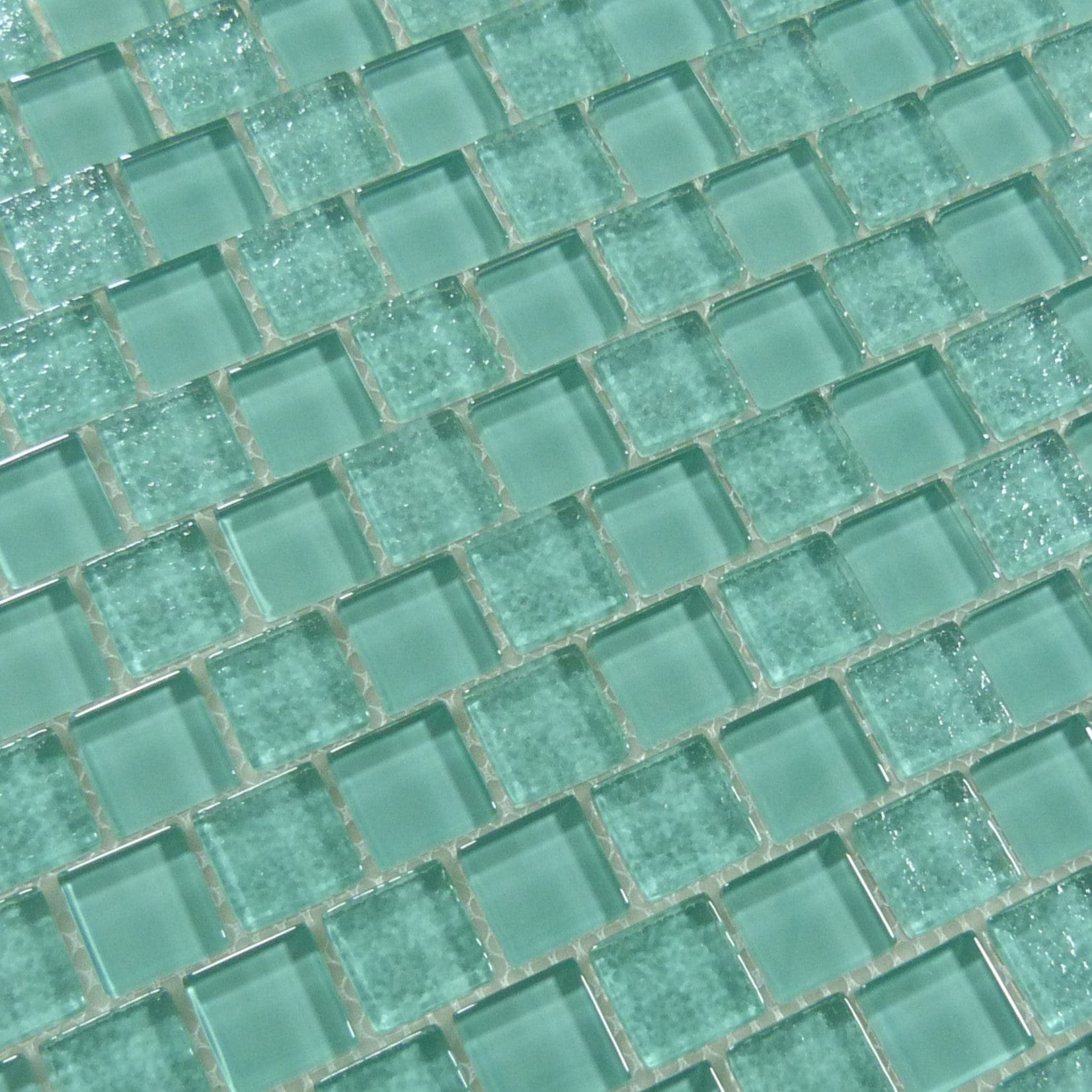 Serenity Aqua 1x1 Offset Glass Tile | Oasis Tile