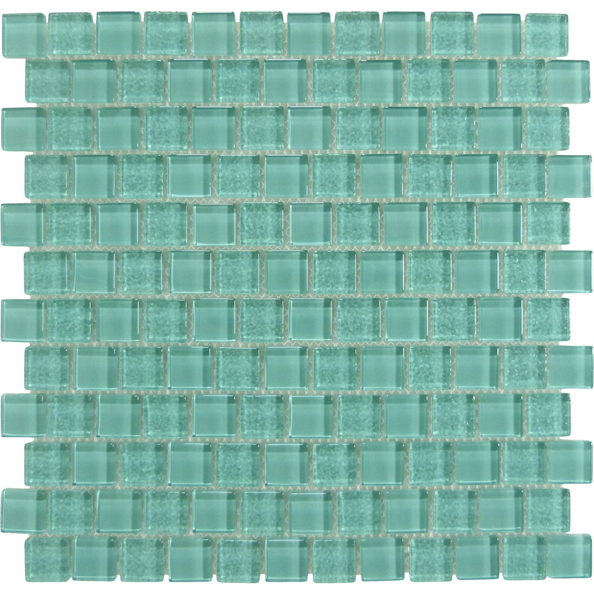 Serenity Aqua 1x1 Offset Glass Tile | Oasis Tile