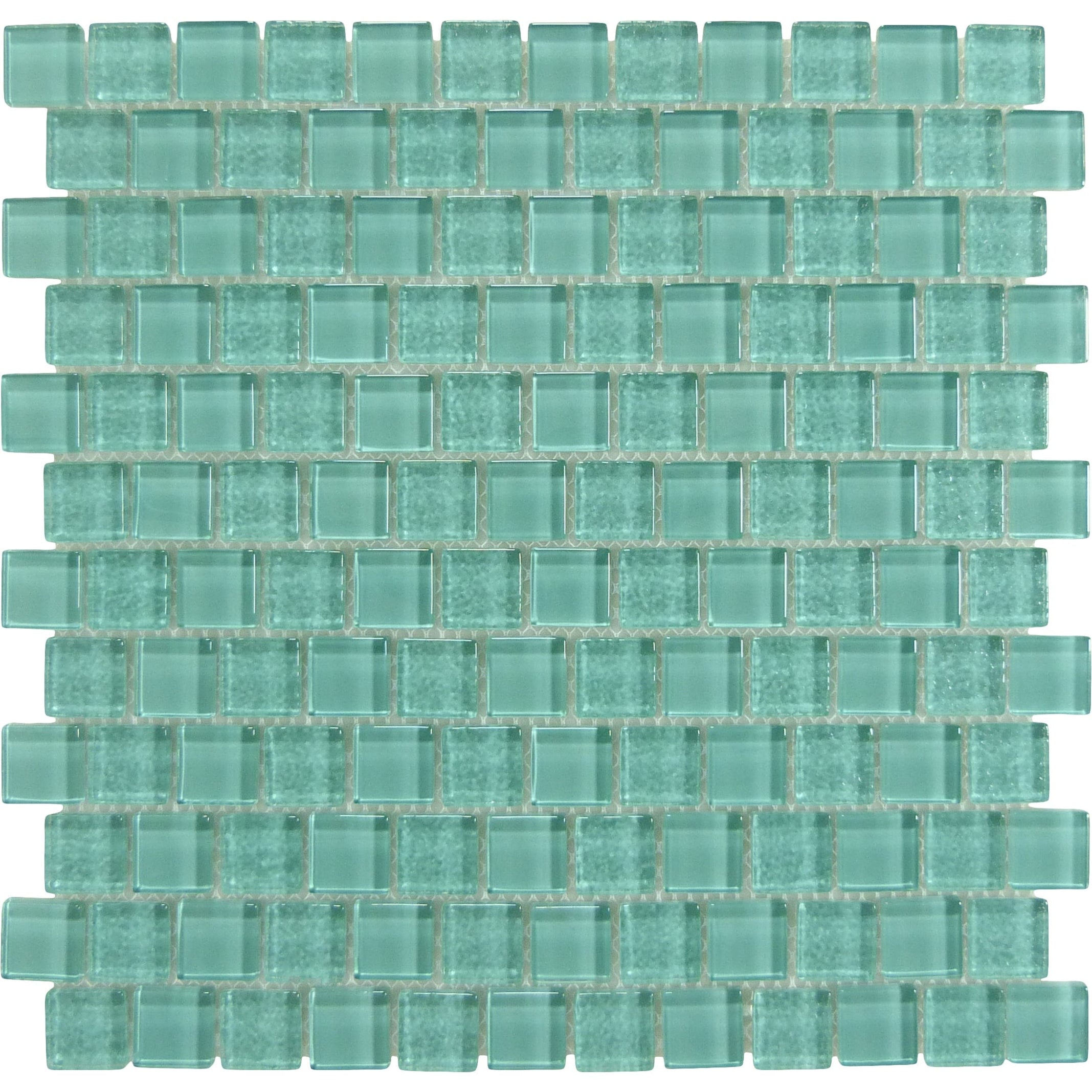 Serenity Aqua 1x1 Offset Glass Tile | Oasis Tile
