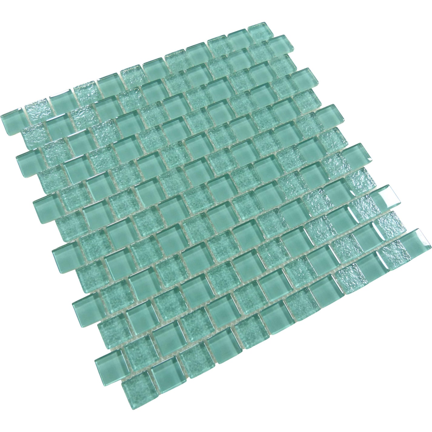 Serenity Aqua 1x1 Offset Glass Tile | Oasis Tile