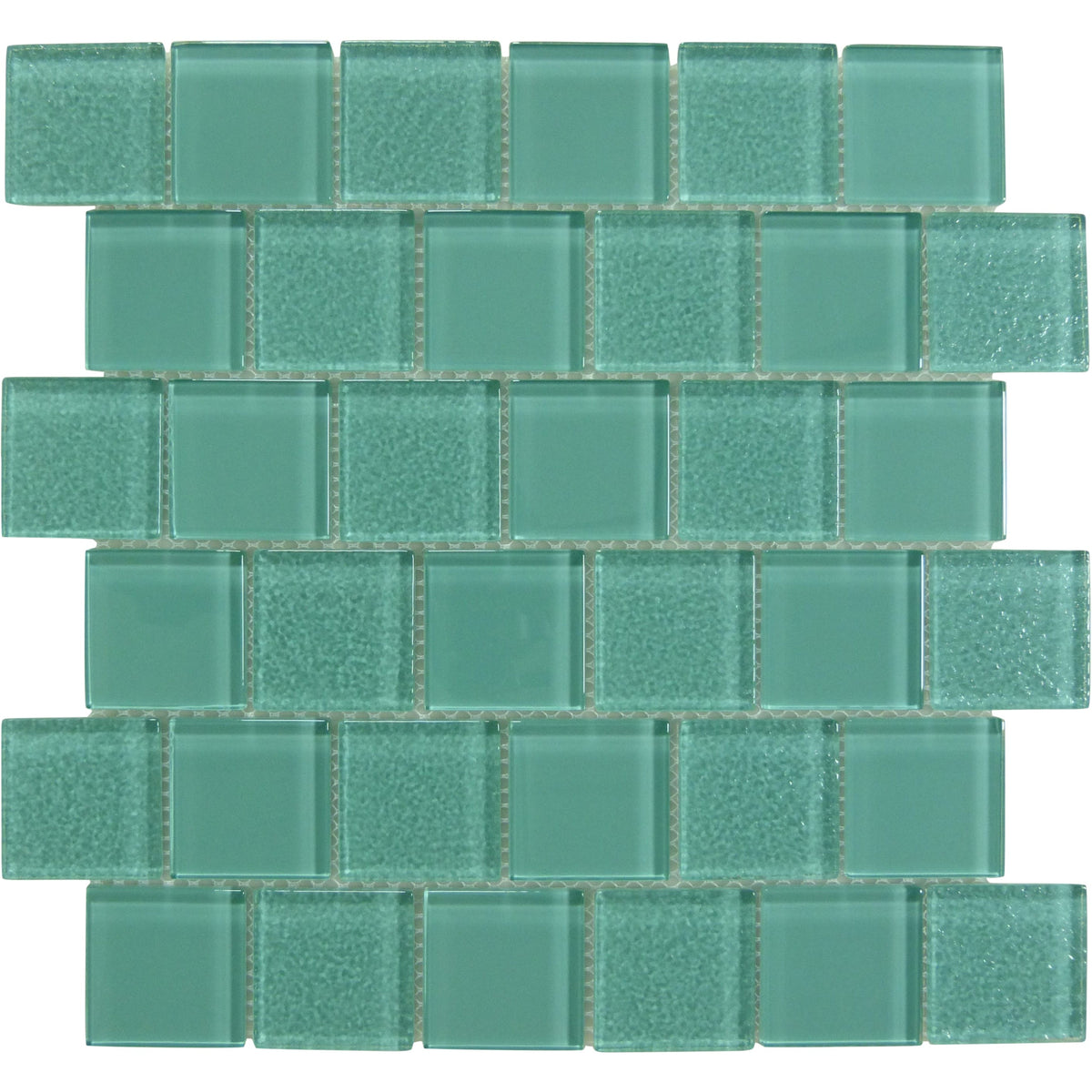 Serenity Aqua 2x2 Offset Glass Tile | Oasis Tile