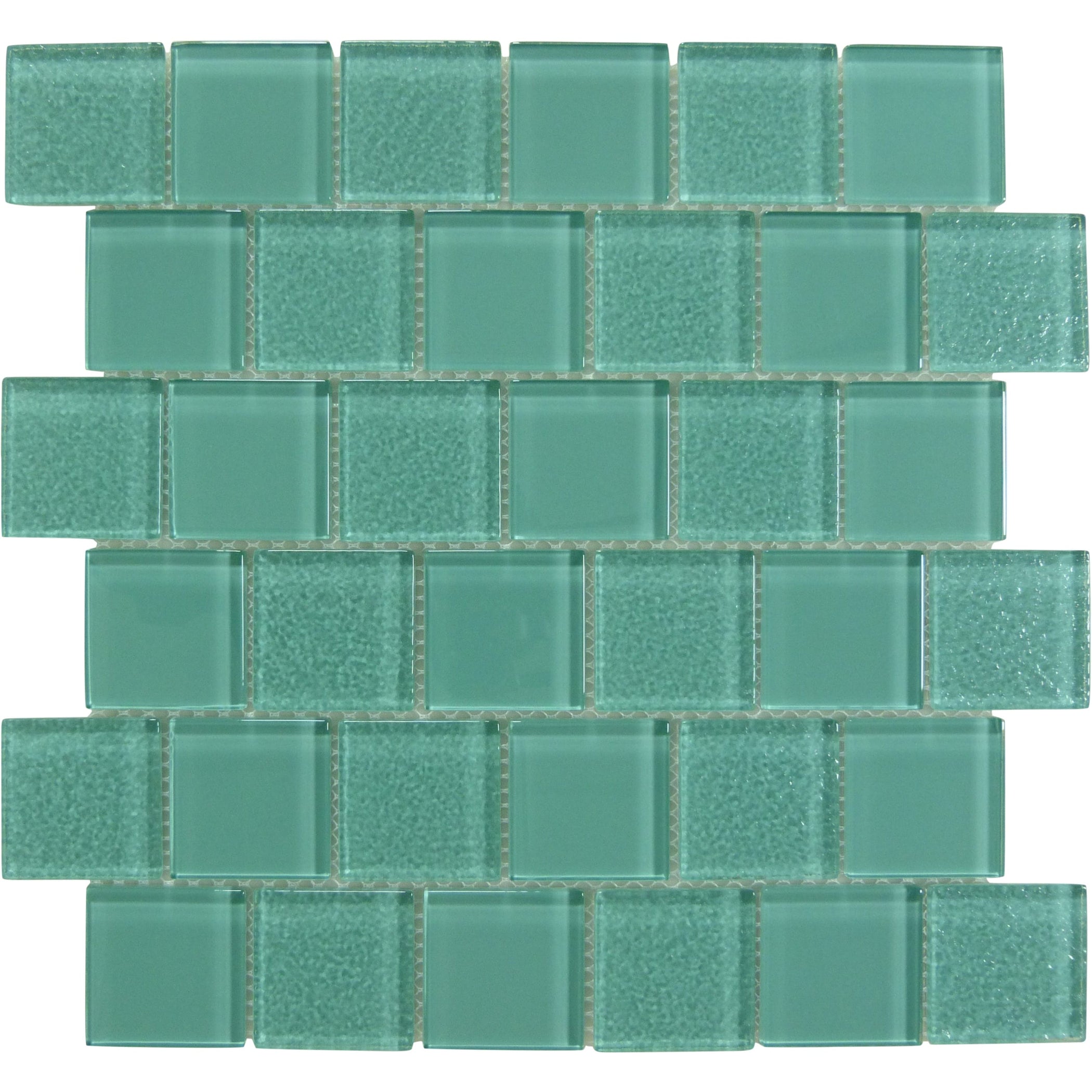 Serenity Aqua 2x2 Offset Glass Tile | Oasis Tile
