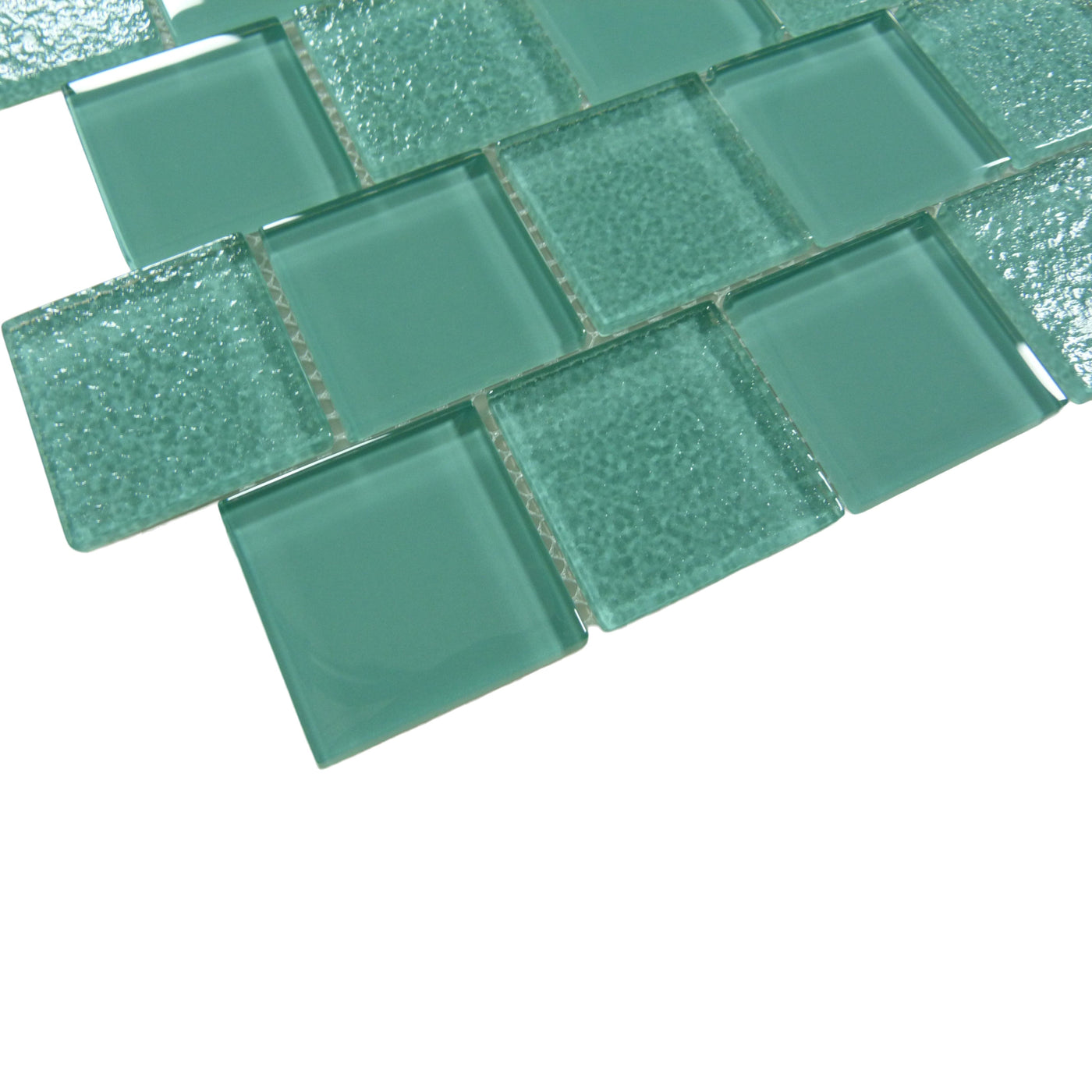 Serenity Aqua 2x2 Offset Glass Tile | Oasis Tile
