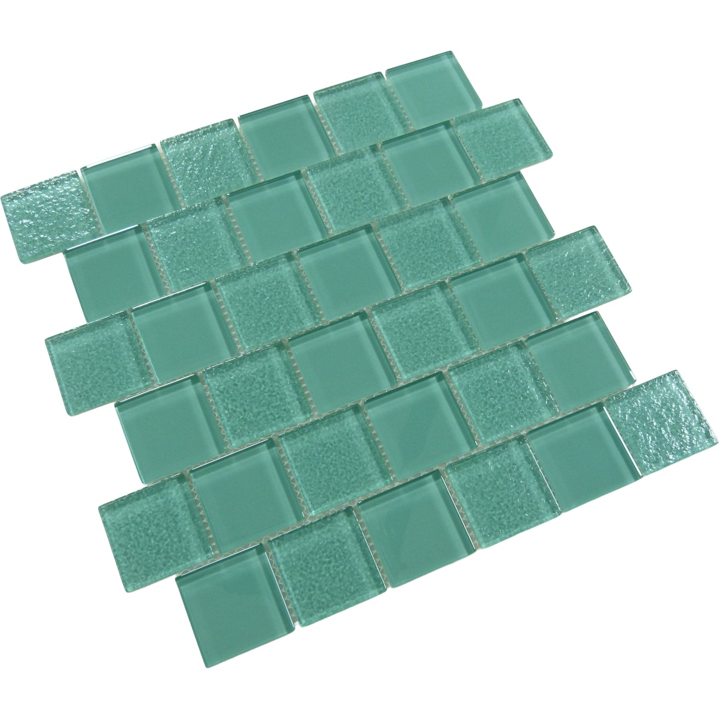 Serenity Aqua 2x2 Offset Glass Tile | Oasis Tile