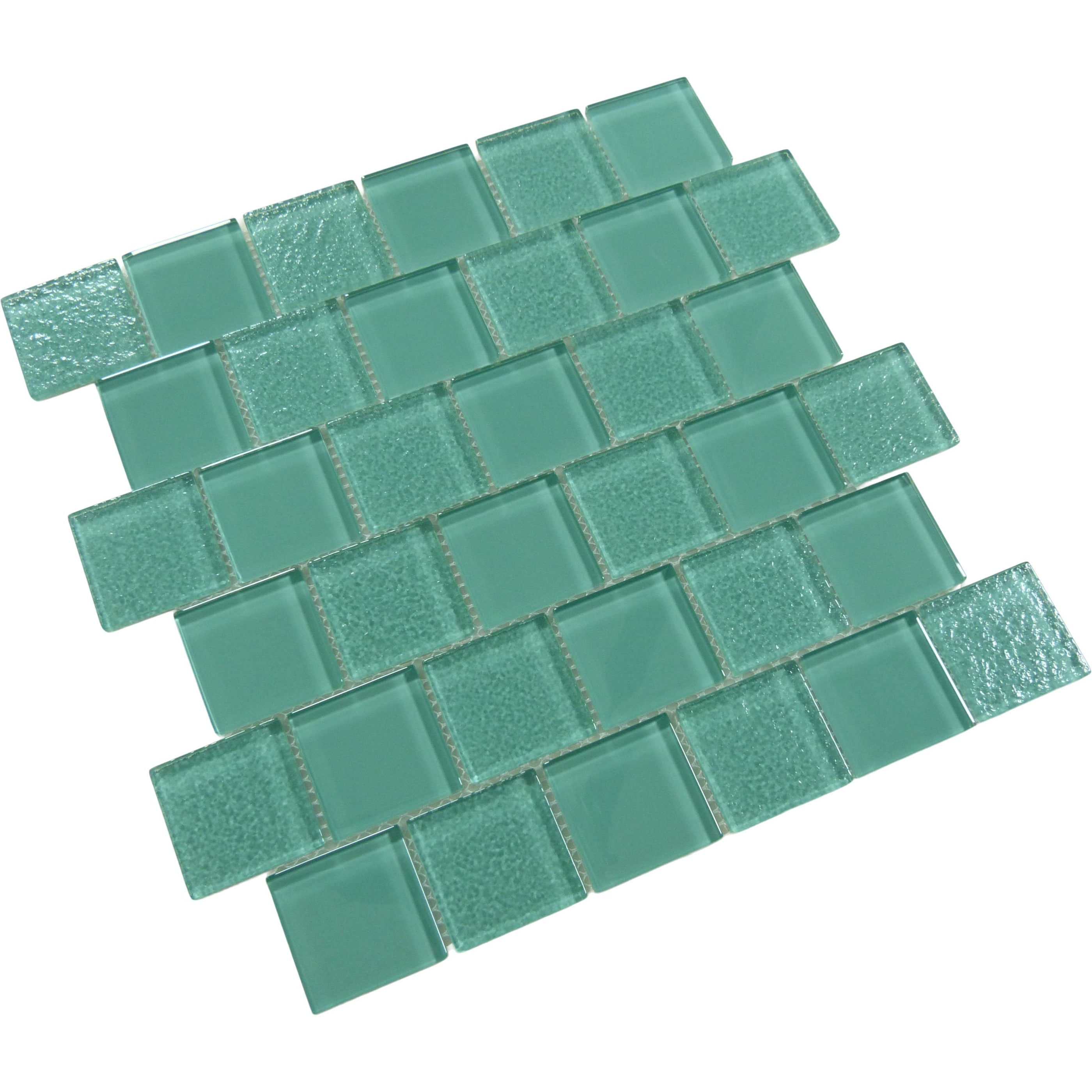 Serenity Aqua 2x2 Offset Glass Tile | Oasis Tile