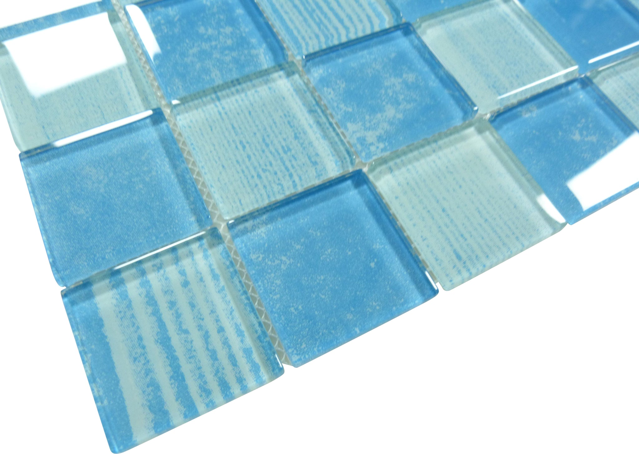Wave Aqua 2x2 Glossy Glass Tile | Oasis Tile